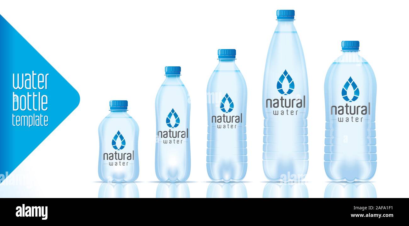 Vector water bottle template and ready label design Stock Vector Image ...