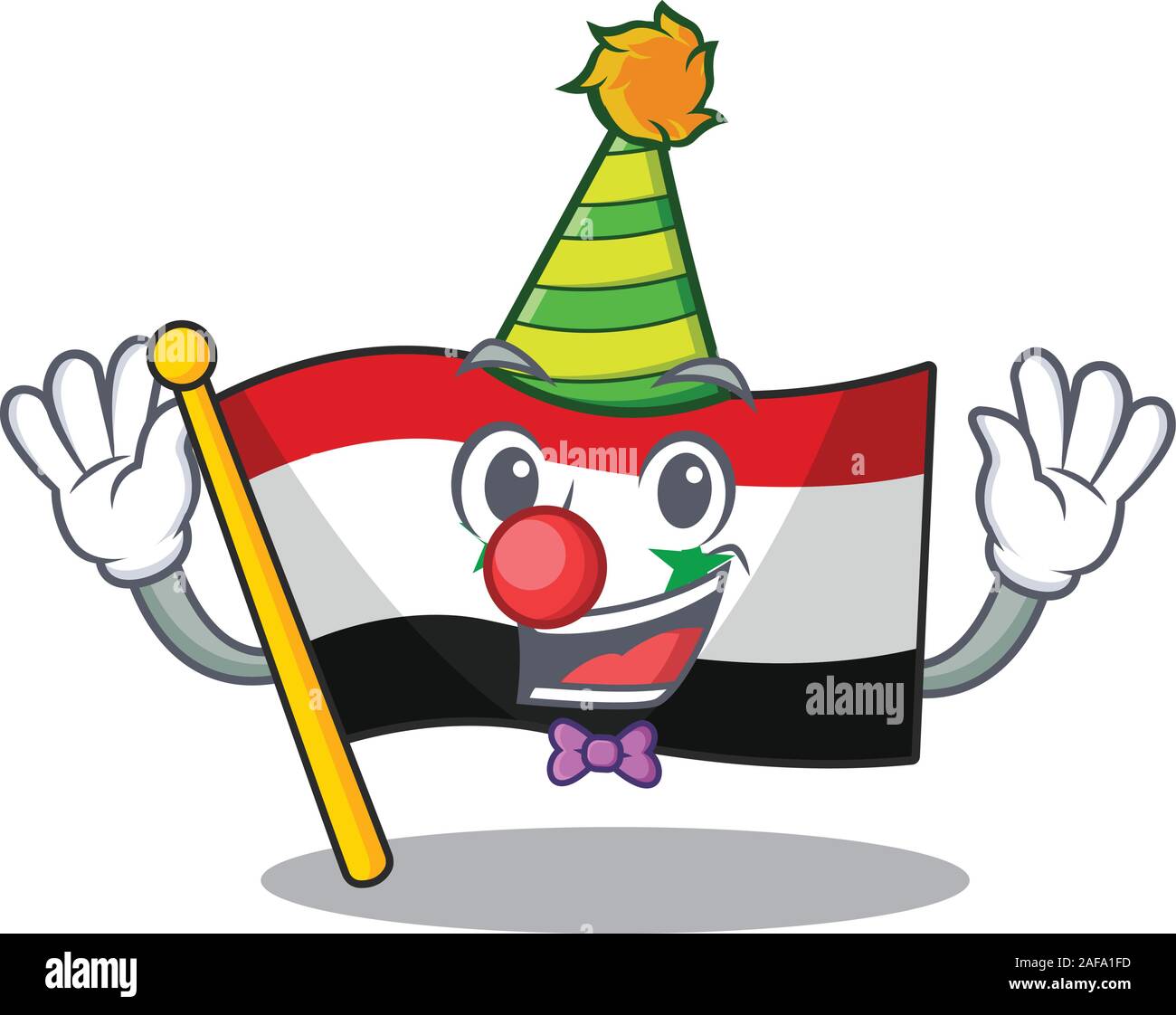 Cute and Funny Clown flag syria Scroll cartoon character mascot style ...