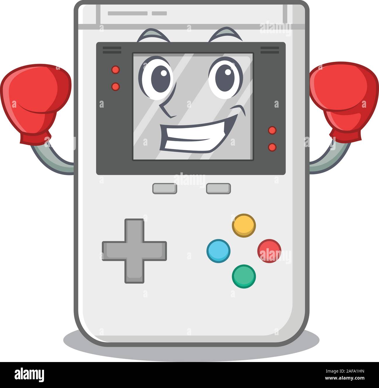 Happy Boxing handheld game Scroll mascot character style Stock Vector ...