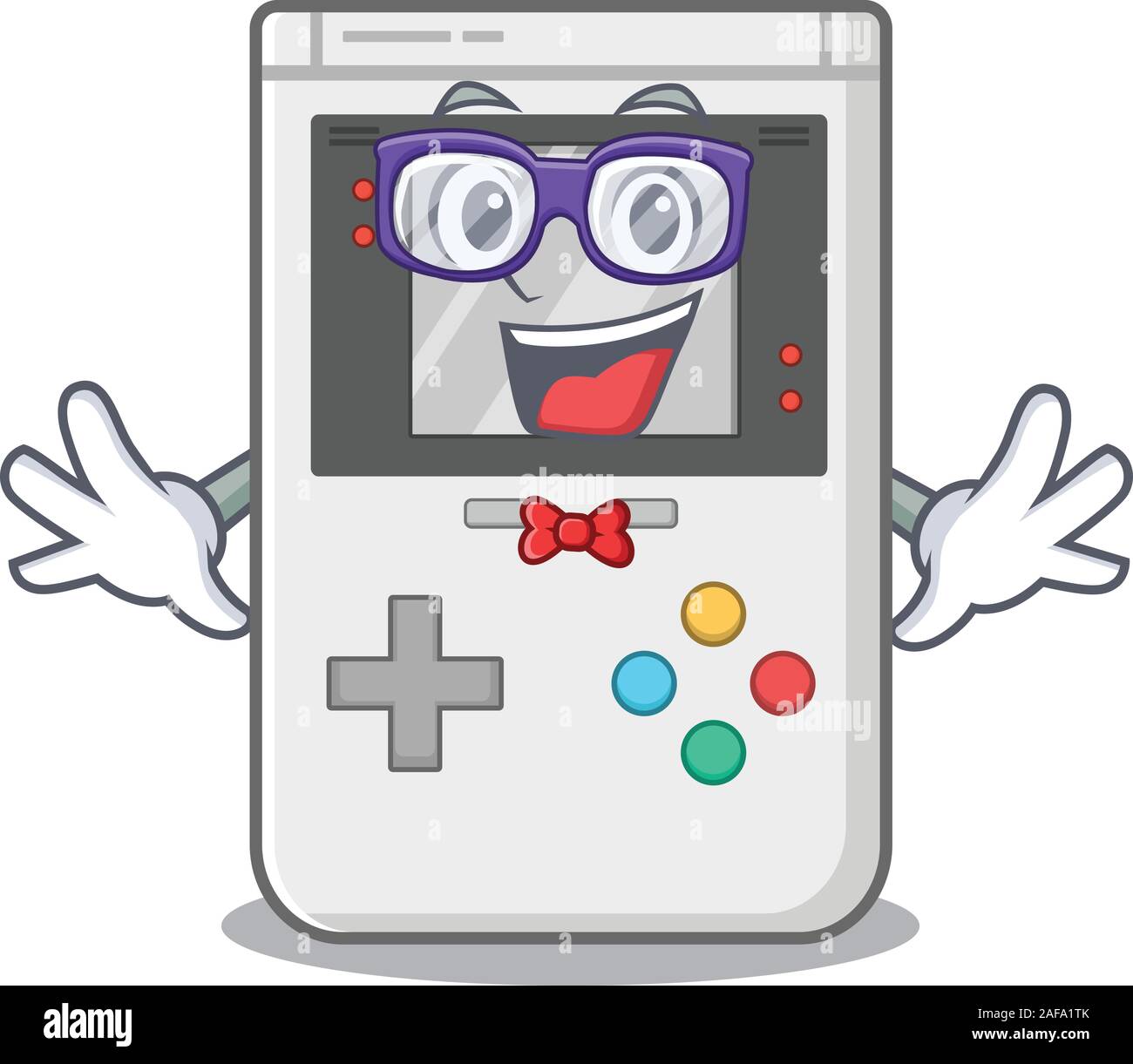 Super Funny Geek handheld game Scroll cartoon character design Stock ...