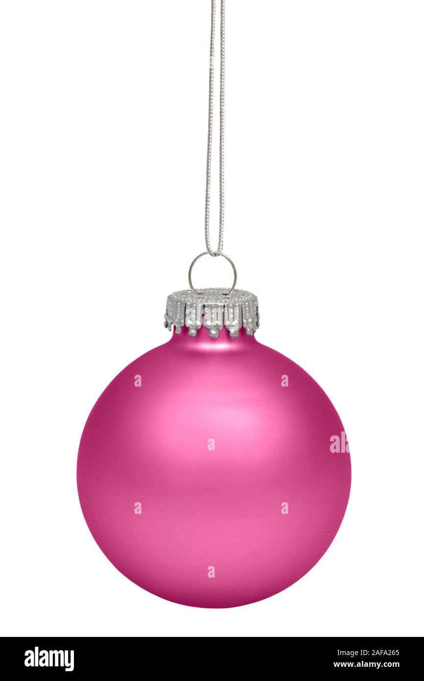Magenta christmas ball isolated on white background Stock Photo - Alamy