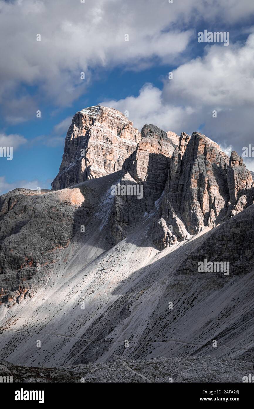 Aerial view of stunning Monte Paterno in Dolomites, Italy Stock Photo ...