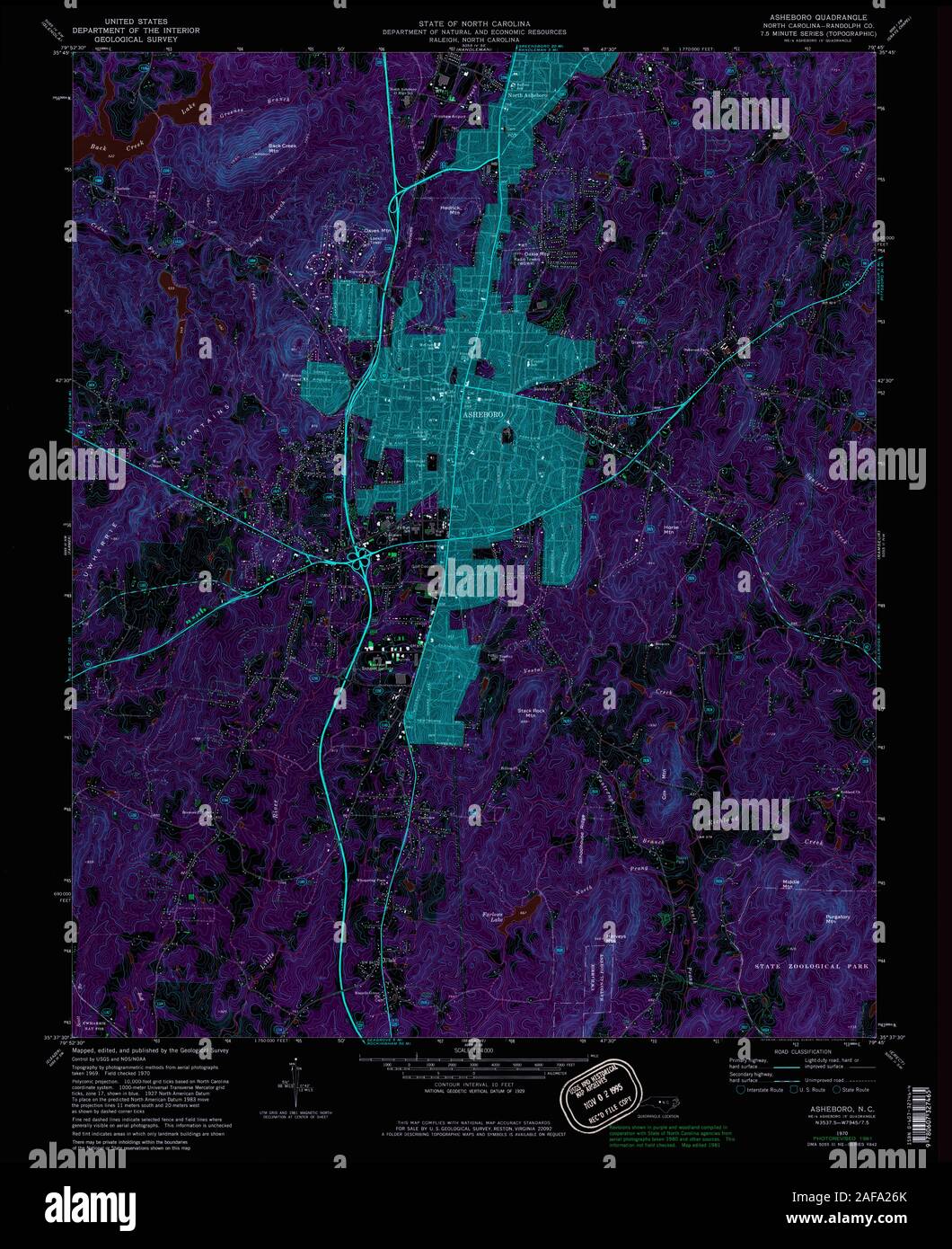 Map of asheboro hi-res stock photography and images - Alamy