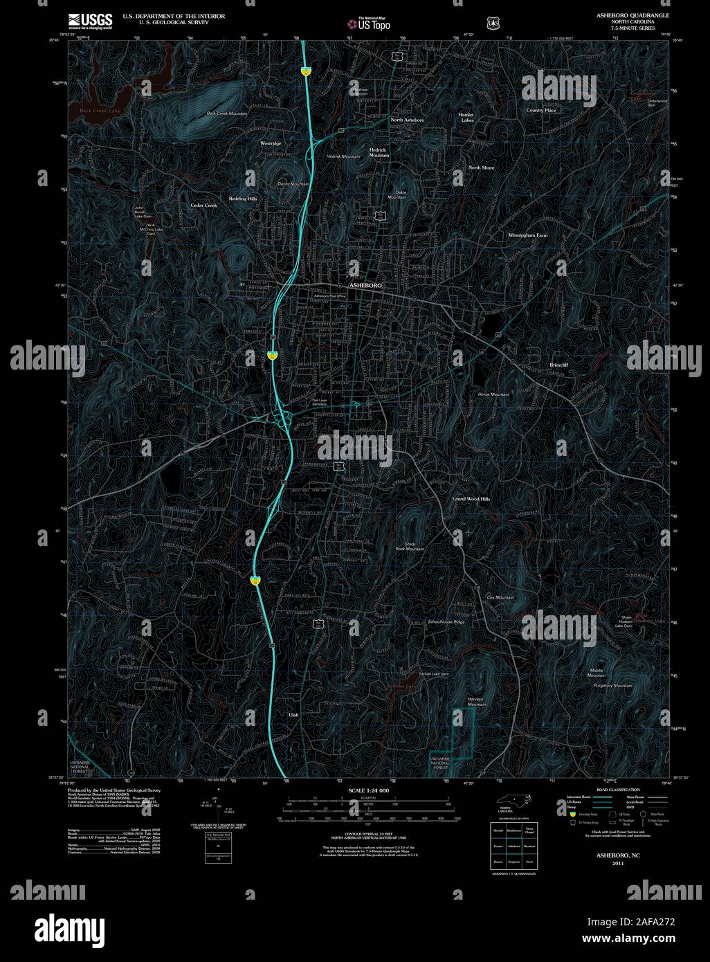 Asheboro map hi-res stock photography and images - Alamy