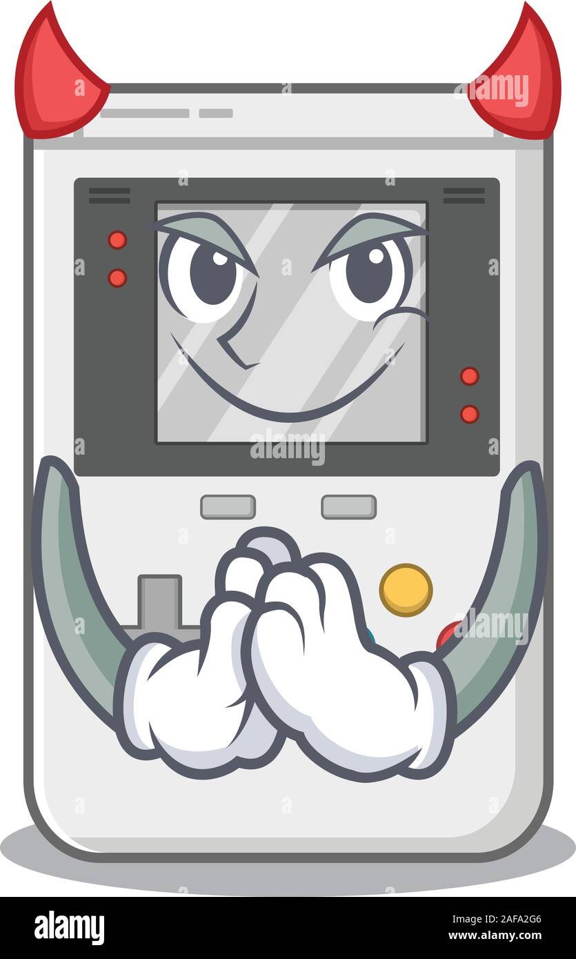 Devil Cartoon character of handheld game Scroll design Stock Vector ...