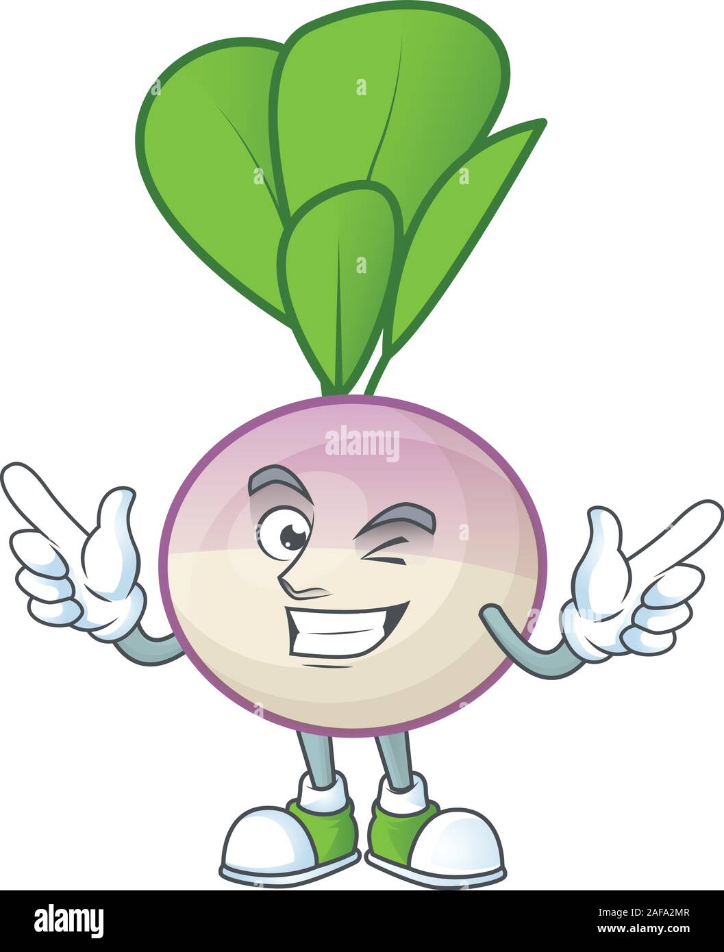 Funny turnip cartoon character style with Wink eye Stock Vector Image ...