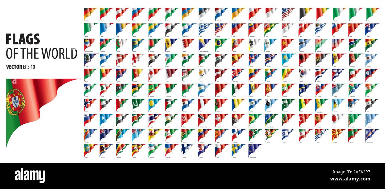 National flags of the countries. Vector illustration on white ...