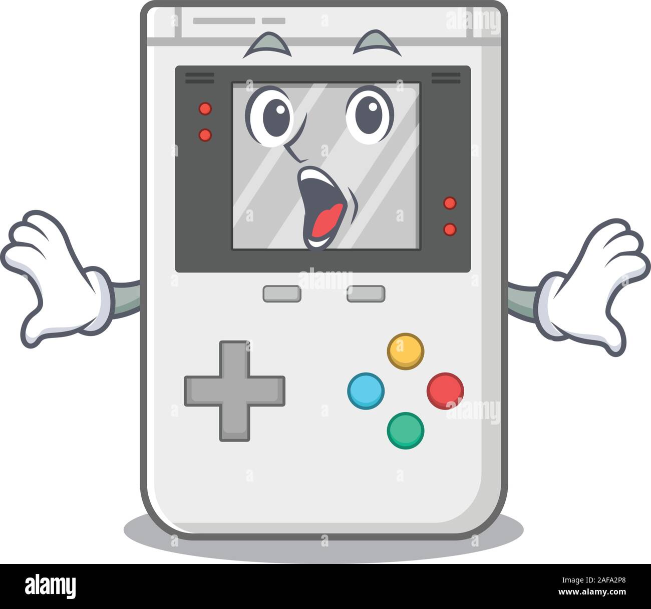 Handheld game Scroll Surprised gesture on cartoon character style Stock ...