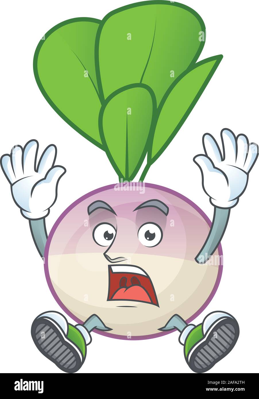Cartoon character of turnip style with shocking gesture Stock Vector ...