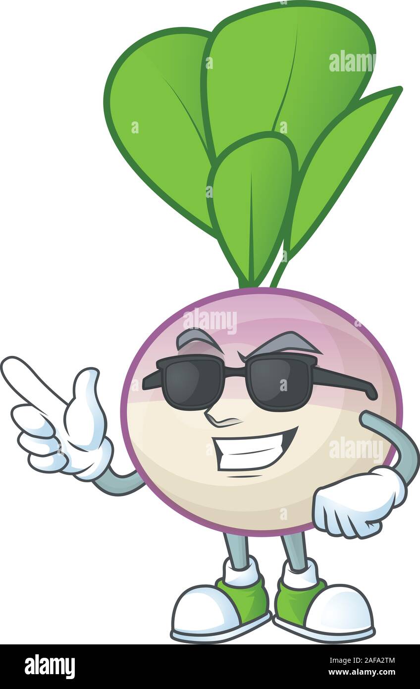Cool and cool turnip character wearing black glasses Stock Vector Image ...