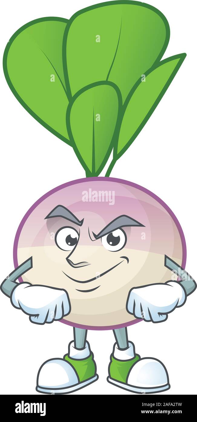 Turnip mascot cartoon character style with Smirking face Stock Vector ...