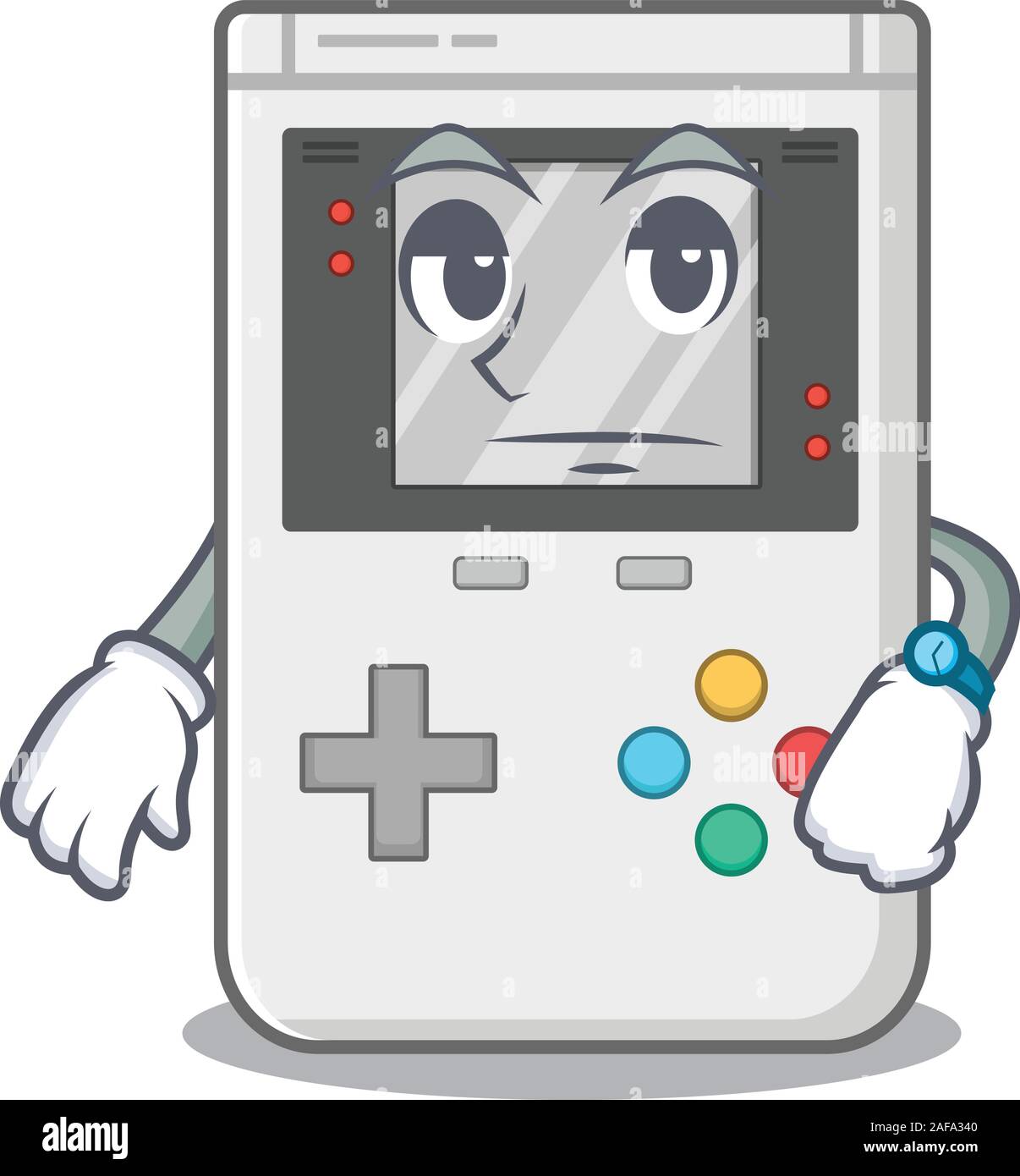 Waiting gesture handheld game Scroll on cartoon character design Stock ...