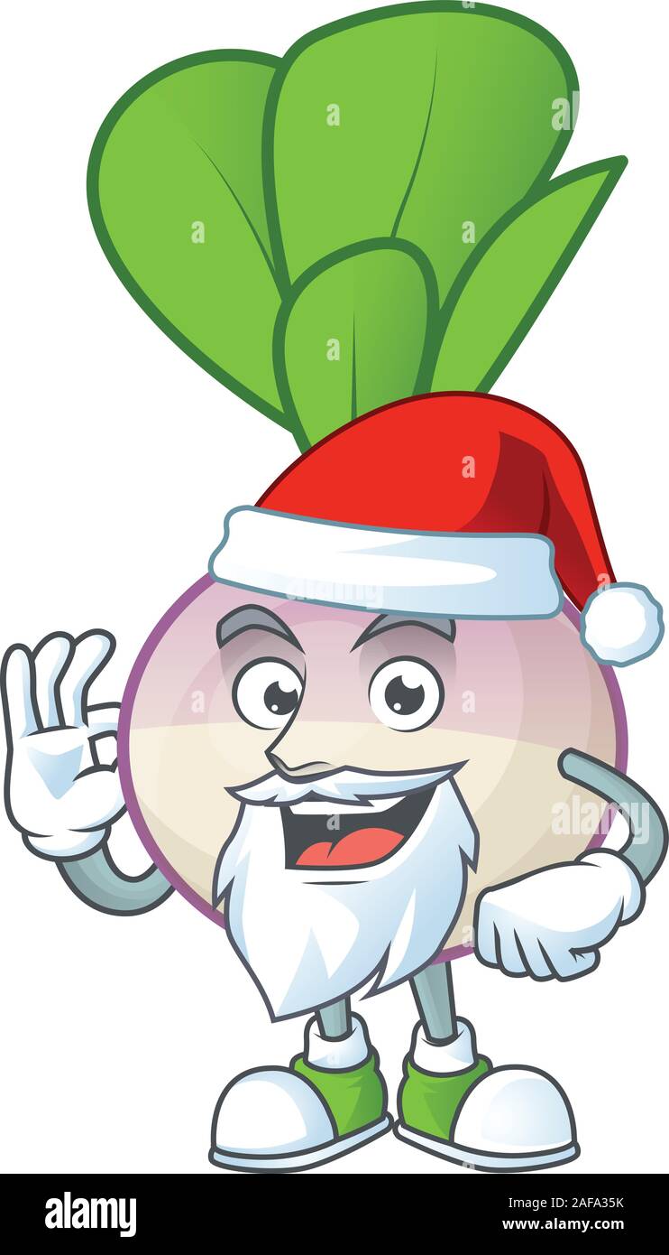 Happy turnip in Santa costume mascot style Stock Vector Image & Art - Alamy