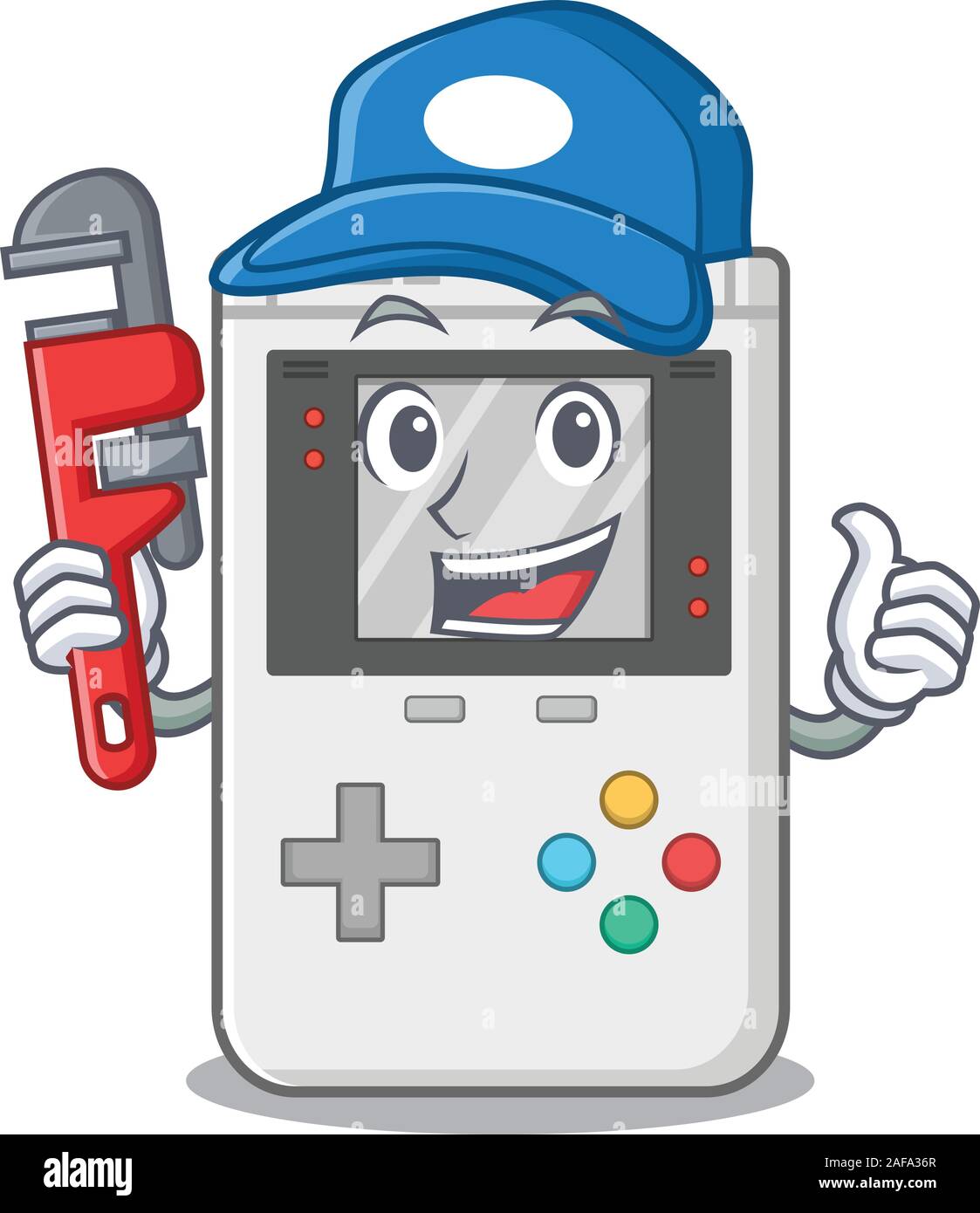 Smart Plumber handheld game Scroll on cartoon character design Stock ...
