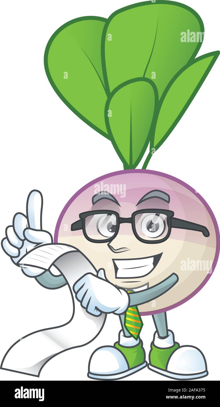 Funny face turnip cartoon with menu ready to serve Stock Vector Image ...