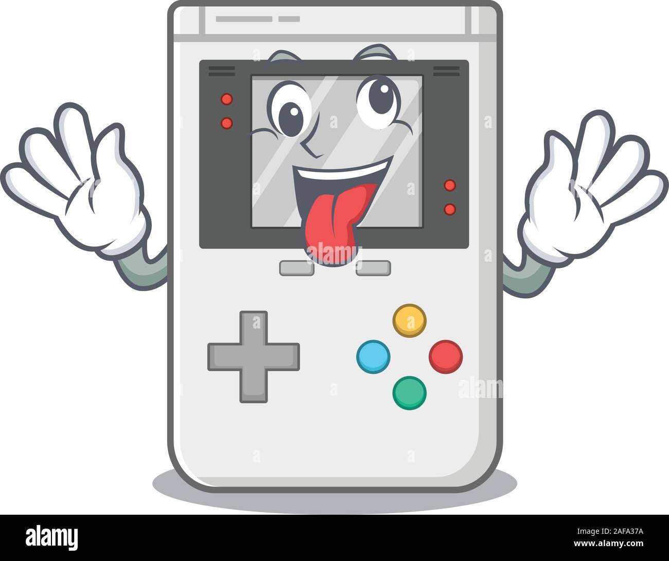 Mascot of crazy face handheld game Scroll Cartoon character style Stock ...