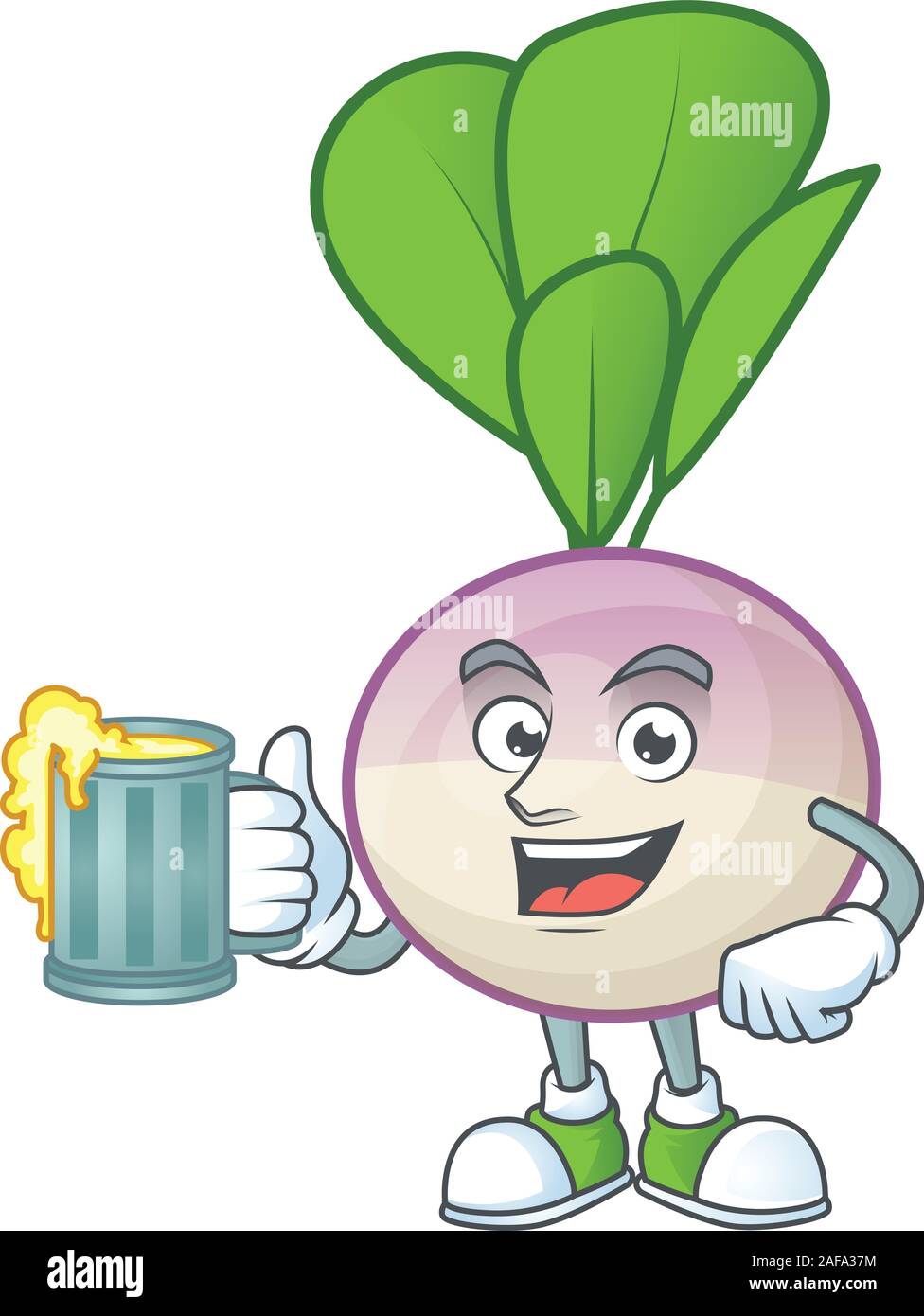 Happy face turnip with a glass of beer Stock Vector Image & Art - Alamy