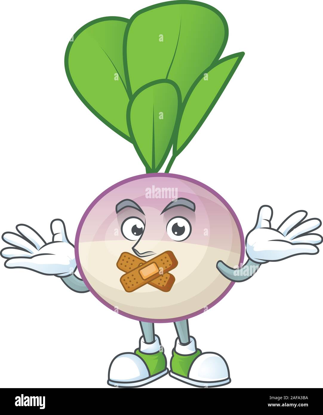 Turnip cartoon character style with silent gesture Stock Vector Image ...