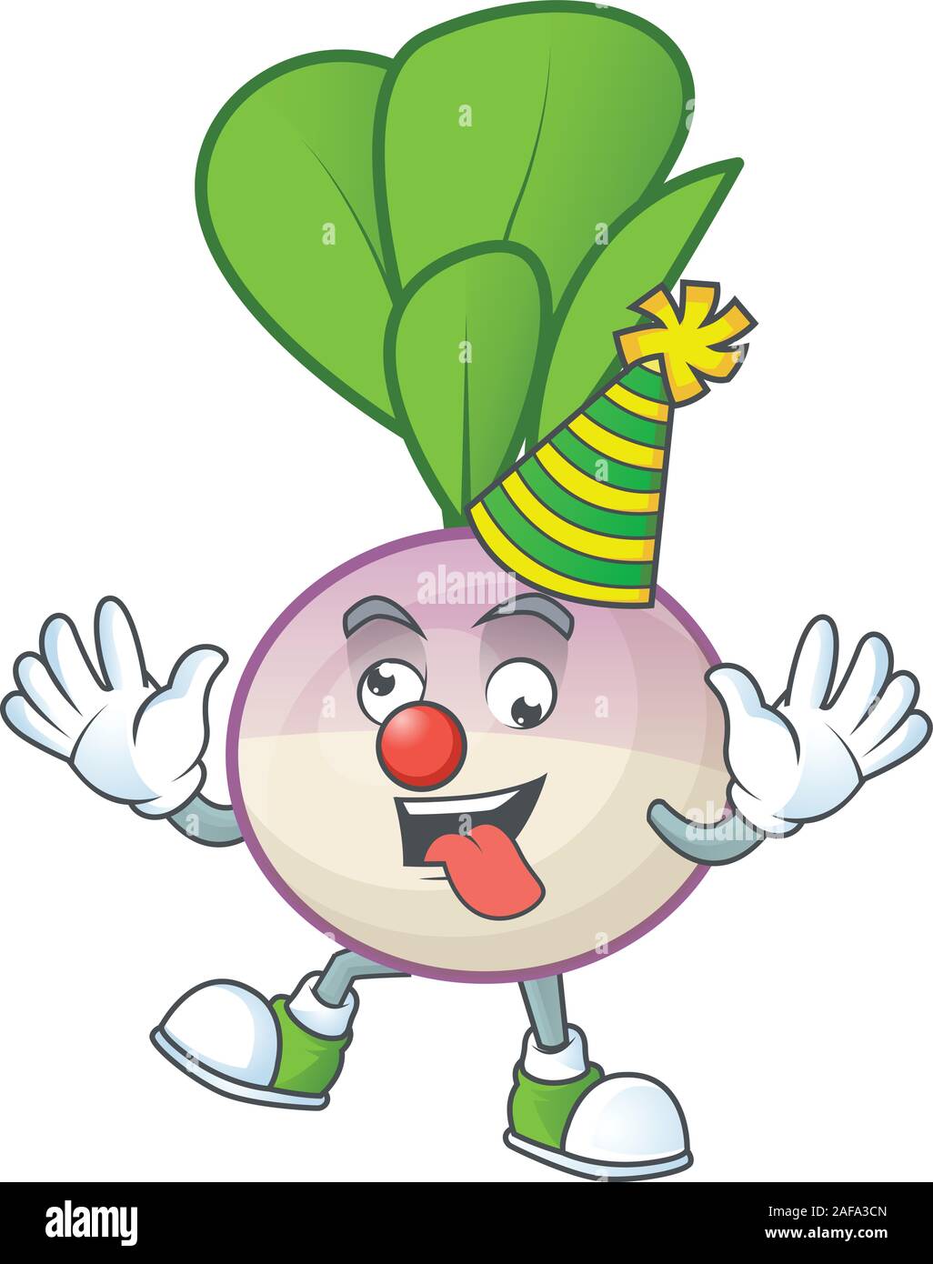 Funny Clown turnip on cartoon character mascot design Stock Vector ...
