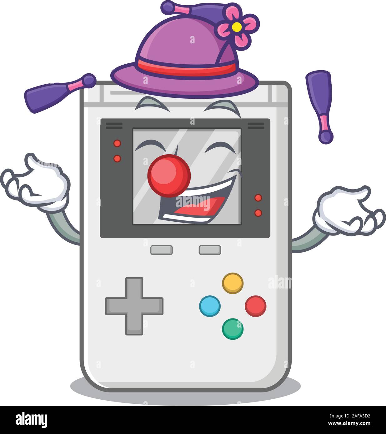 cool handheld game Scroll mascot cartoon style playing Juggling Stock ...