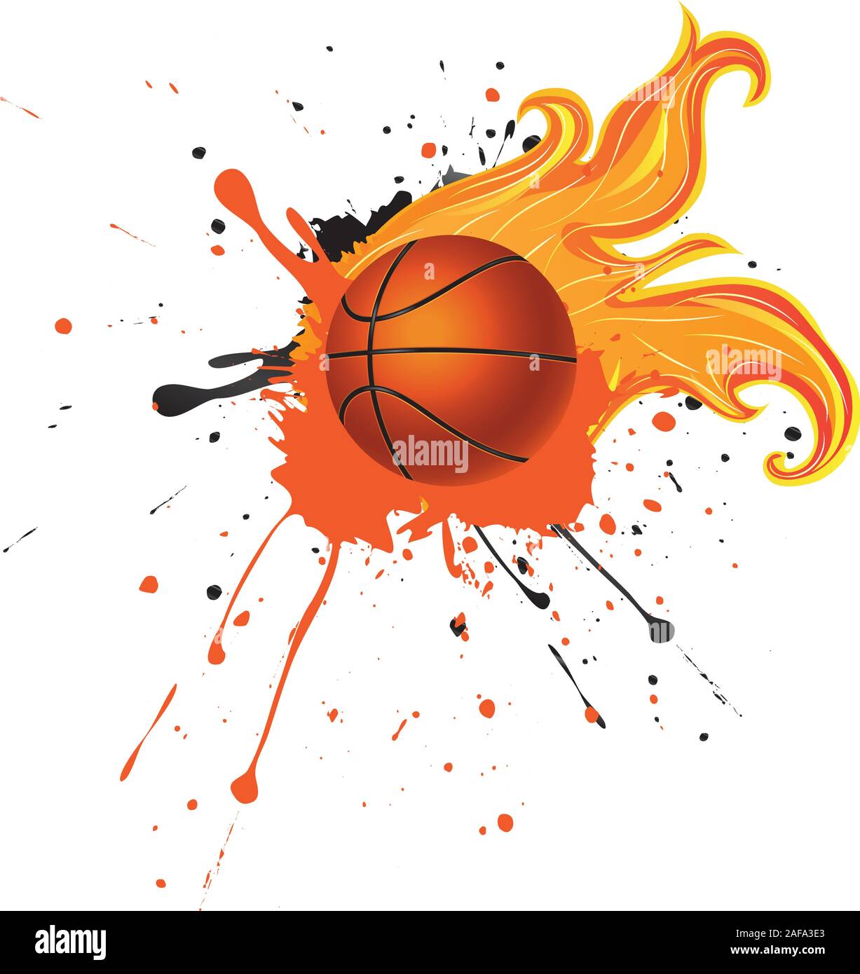 Vector basketball ball flame hi-res stock photography and images - Alamy