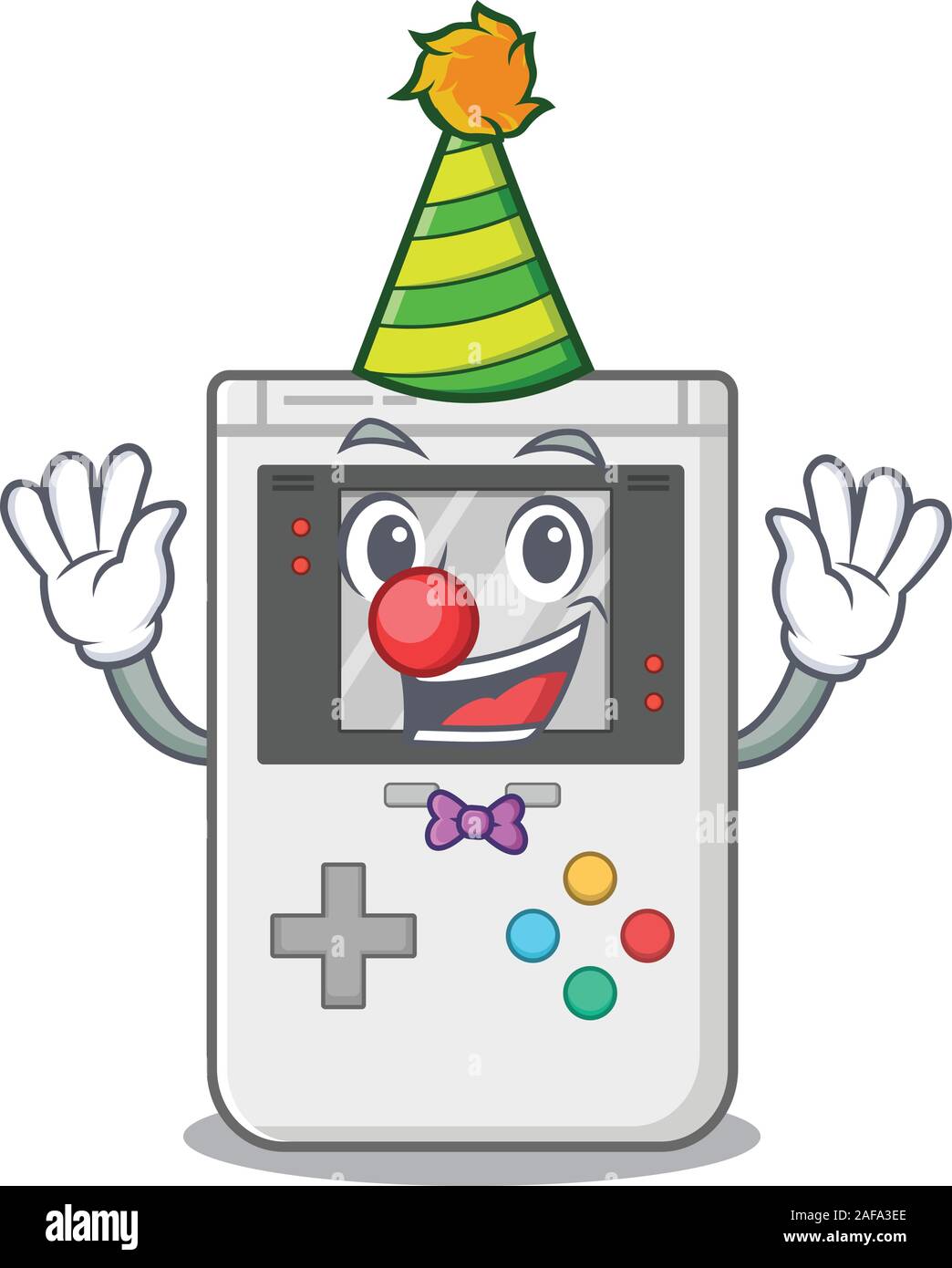 Cute and Funny Clown handheld game Scroll cartoon character mascot ...
