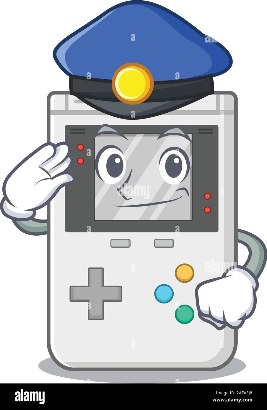 Handheld game Scroll Cartoon mascot style as a Police officer Stock ...