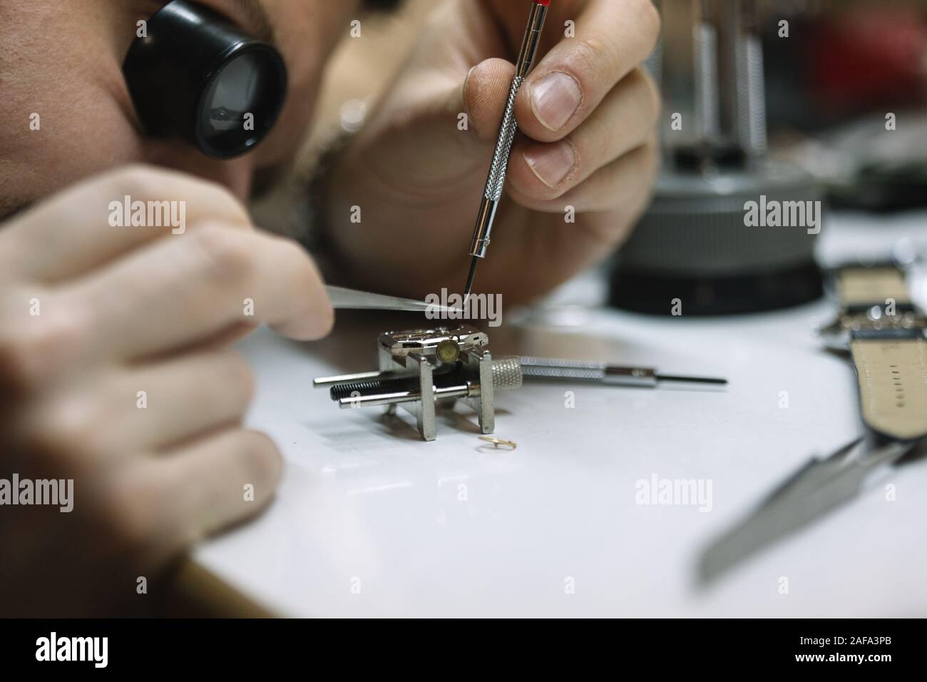 Watchmaker workshop repairing mechanical hi-res stock photography and ...