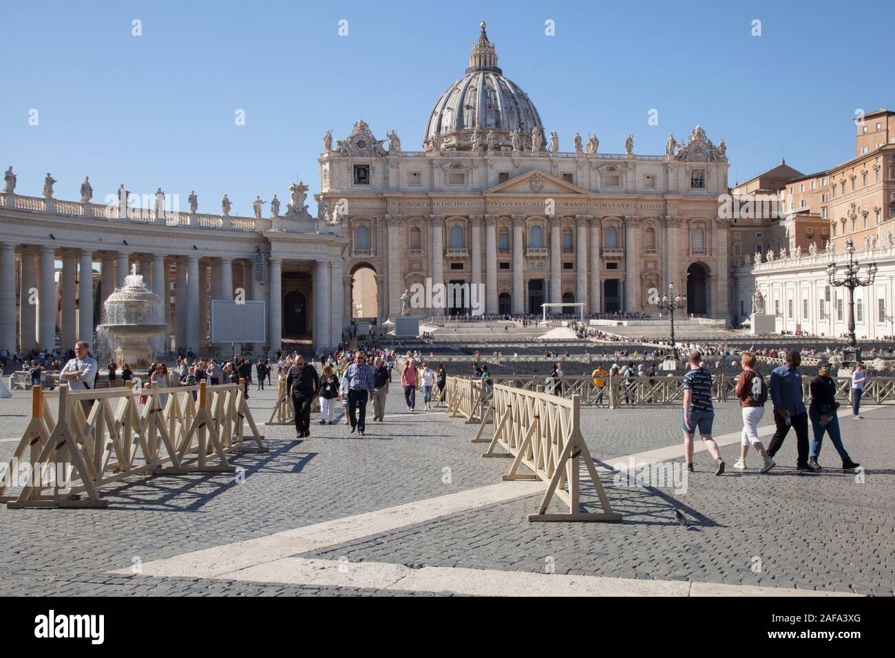 The main facade and dome of St. Peter's Basilica from St. Peter's ...