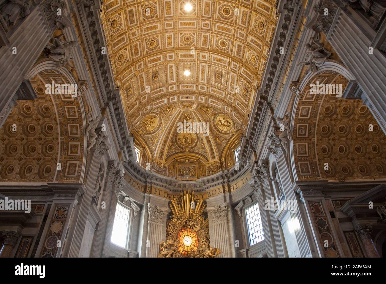 Roof details inside St. Peter's Basilica, Vatican City, Rome Stock ...