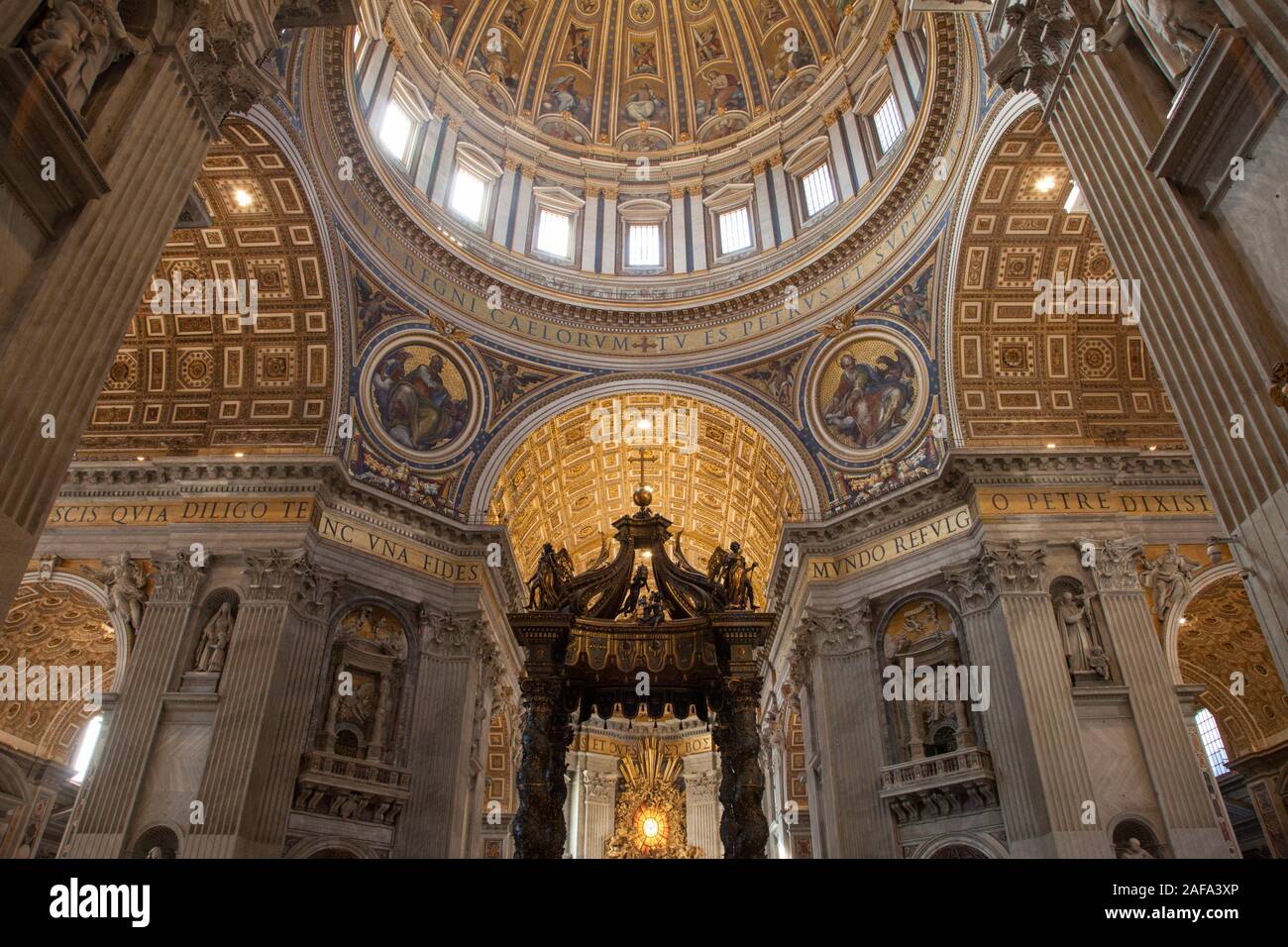 Roof details inside St. Peter's Basilica, Vatican City, Rome Stock ...