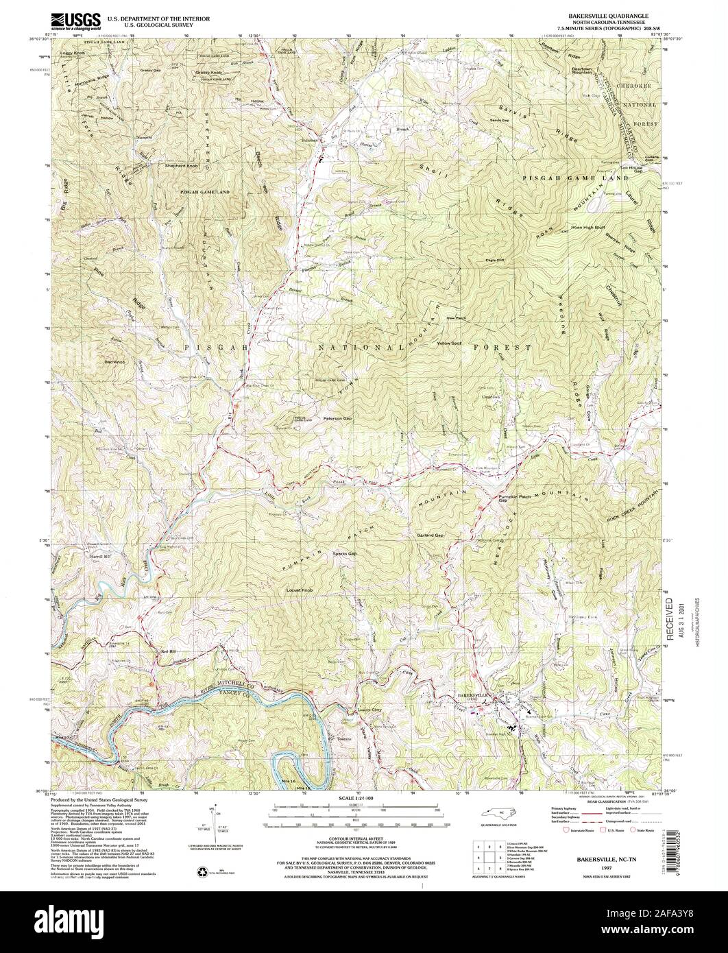 Bakersville map hi-res stock photography and images - Alamy