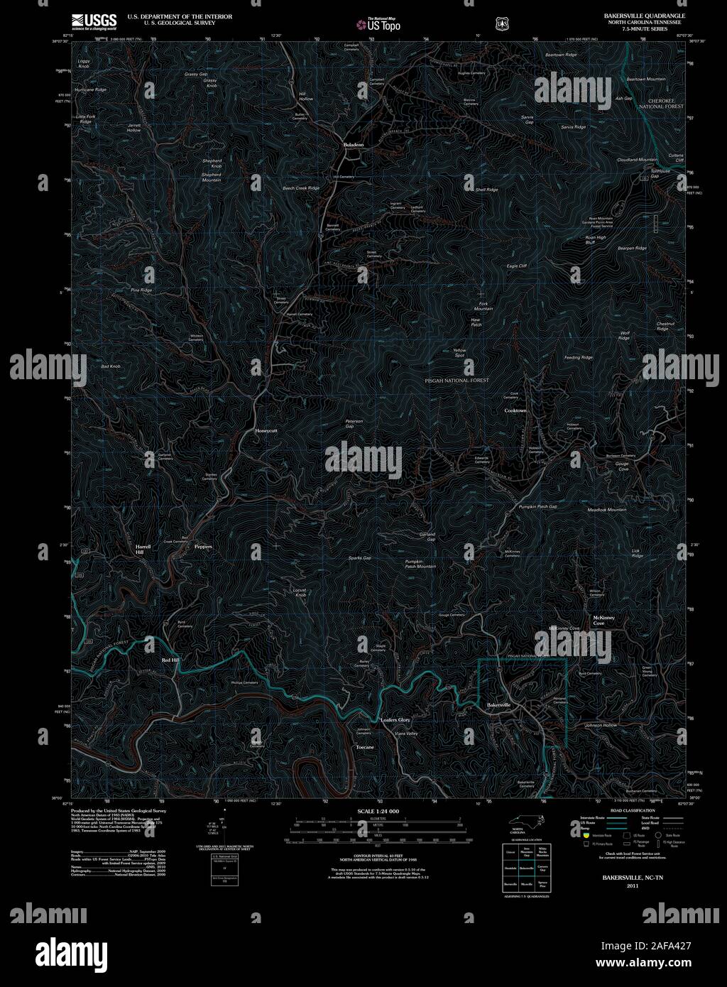 Map of bakersville hi-res stock photography and images - Alamy