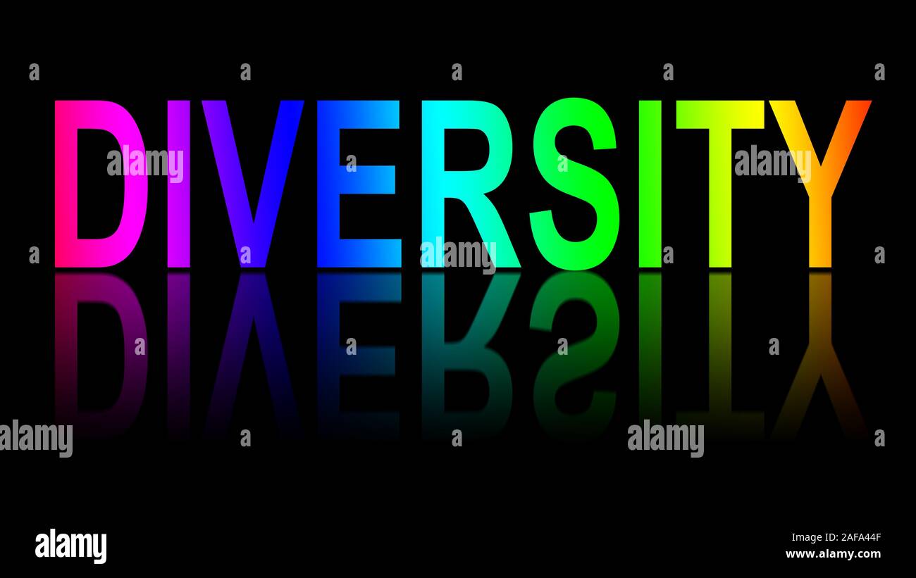 DIVERSITY in rainbow colors with reflection Stock Photo - Alamy