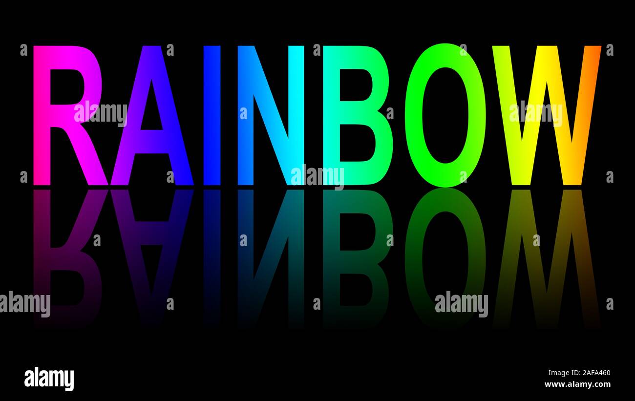 RAINBOW in rainbow colors with reflection Stock Photo - Alamy