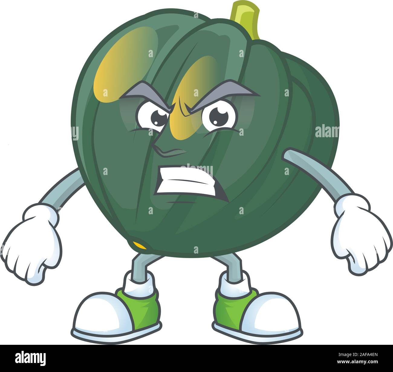 Picture of acorn squash cartoon character with angry face Stock Vector ...