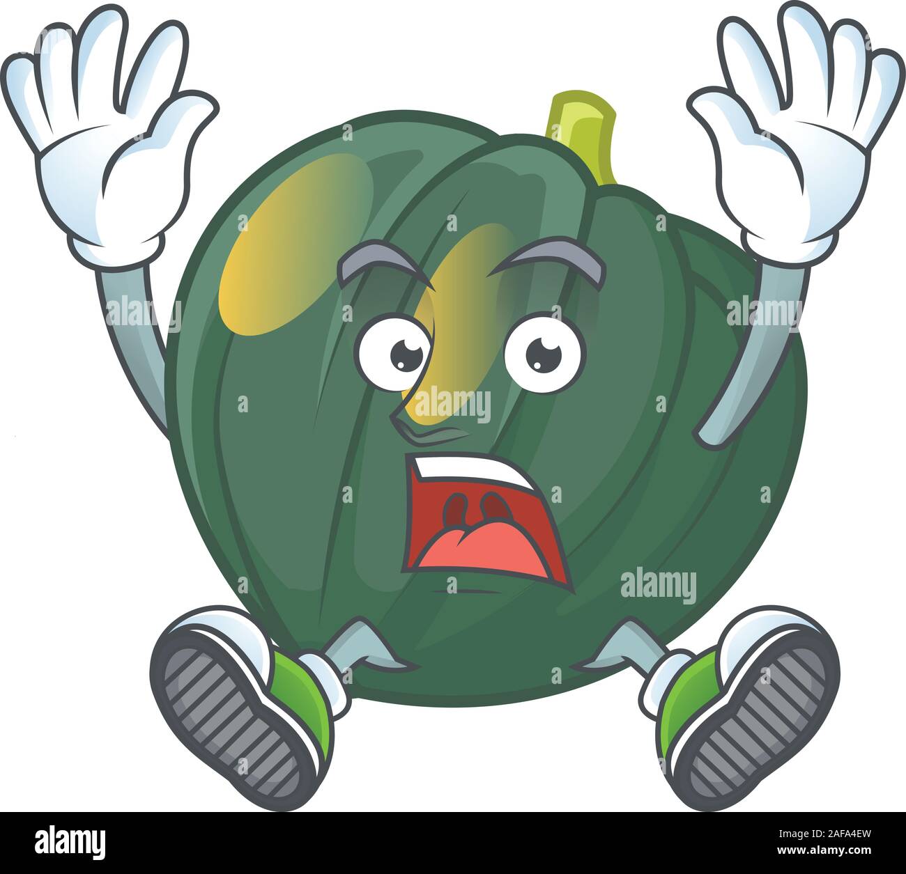Cartoon character of acorn squash style with shocking gesture Stock ...