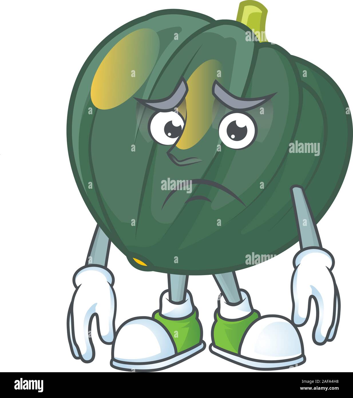Afraid acorn squash Cartoon character mascot design Stock Vector Image ...