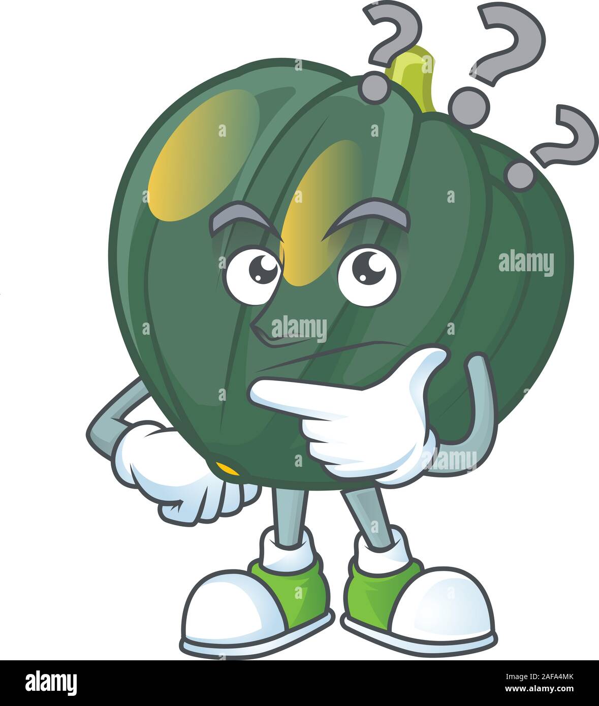 cartoon character of acorn squash with confuse gesture Stock Vector ...