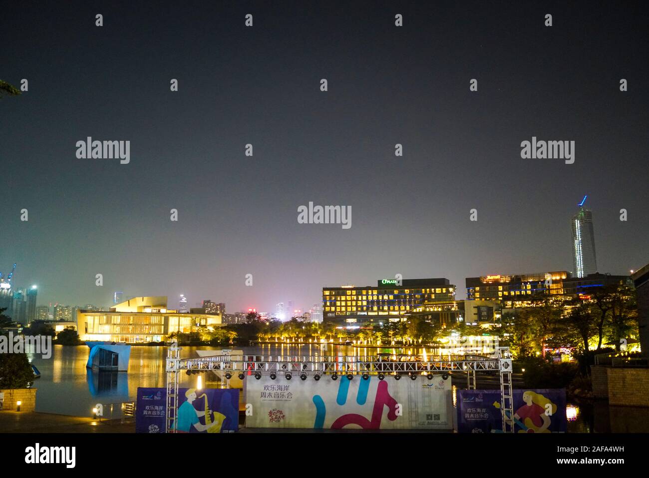 Shenzhen, China, November, 2018. OCT Harbour at night, formerly known ...