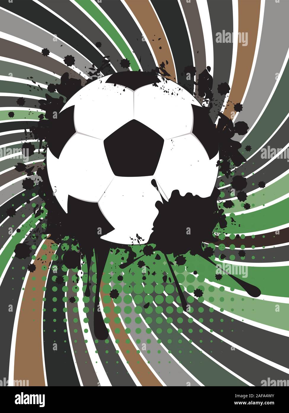 Retro rays and soccer ball, sport background Stock Vector Image & Art ...