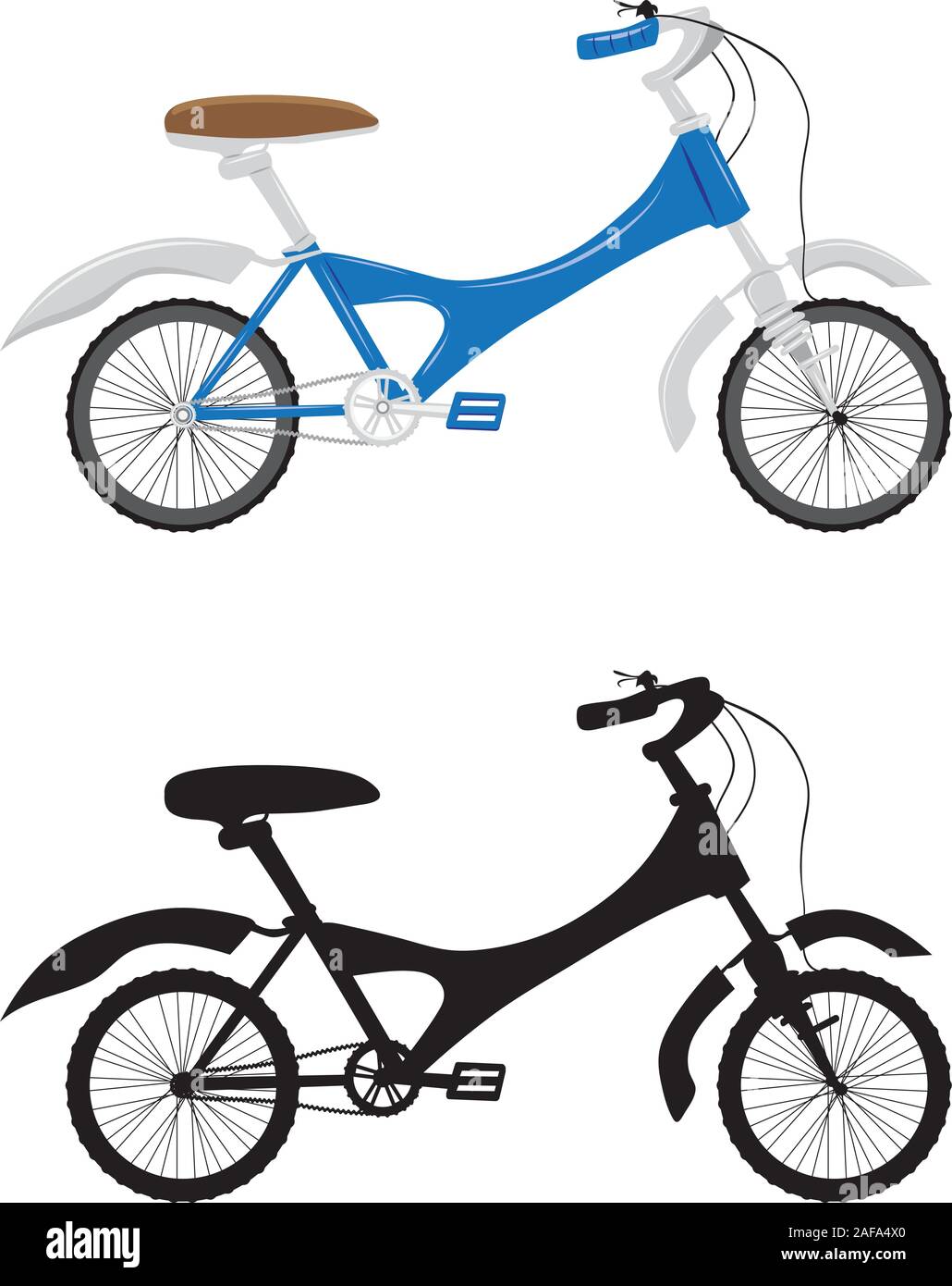 Illustration of cartoon bicycle on white background Stock Vector Image ...