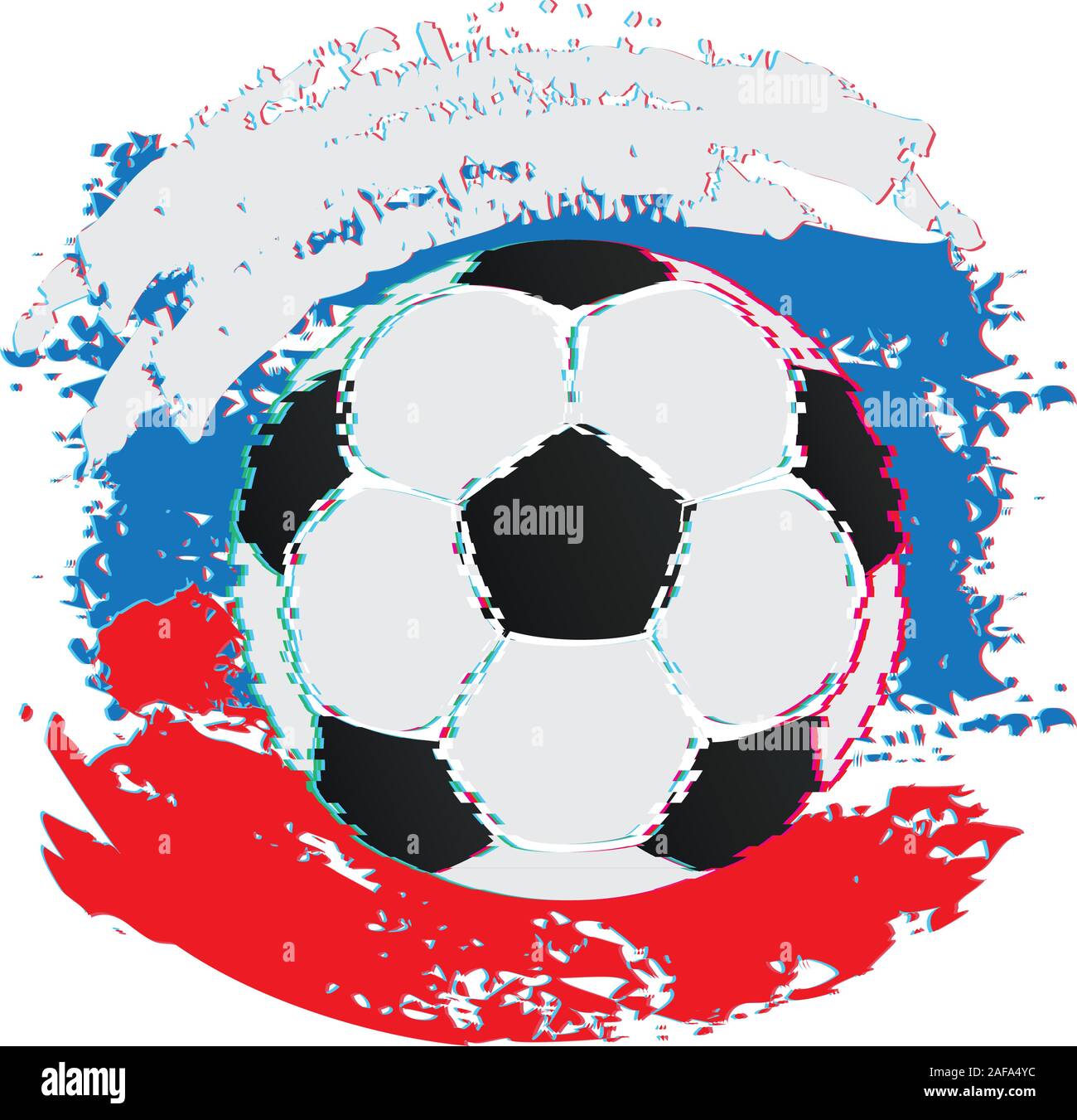 Soccer or Football ball and grunge colorful brush strokes design Stock ...