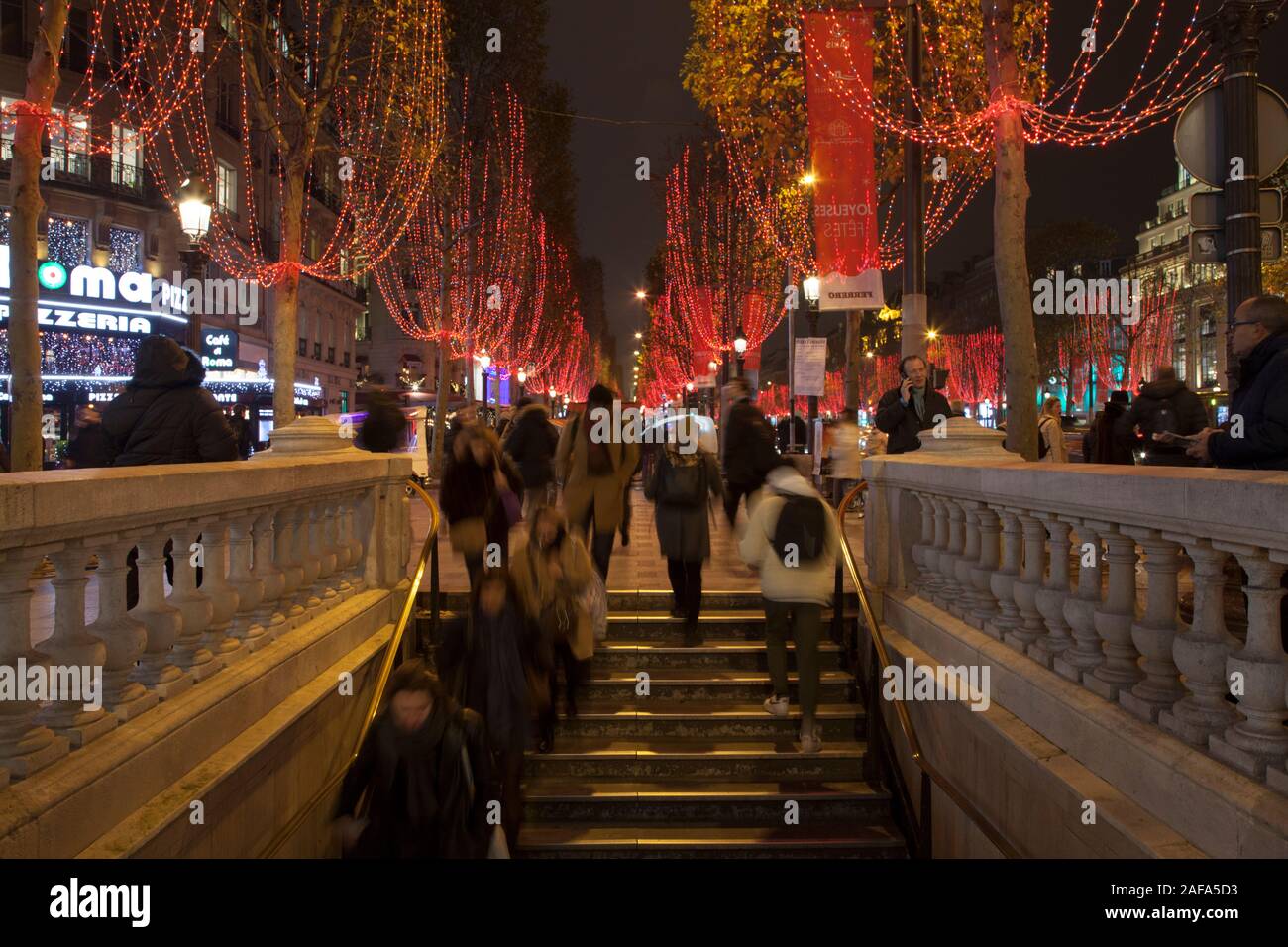 Christmas lights on The Champs-Elysées in Paris Stock Photo - Alamy
