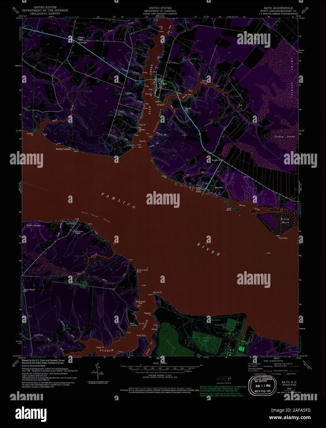 Bath north carolina map hi-res stock photography and images - Alamy