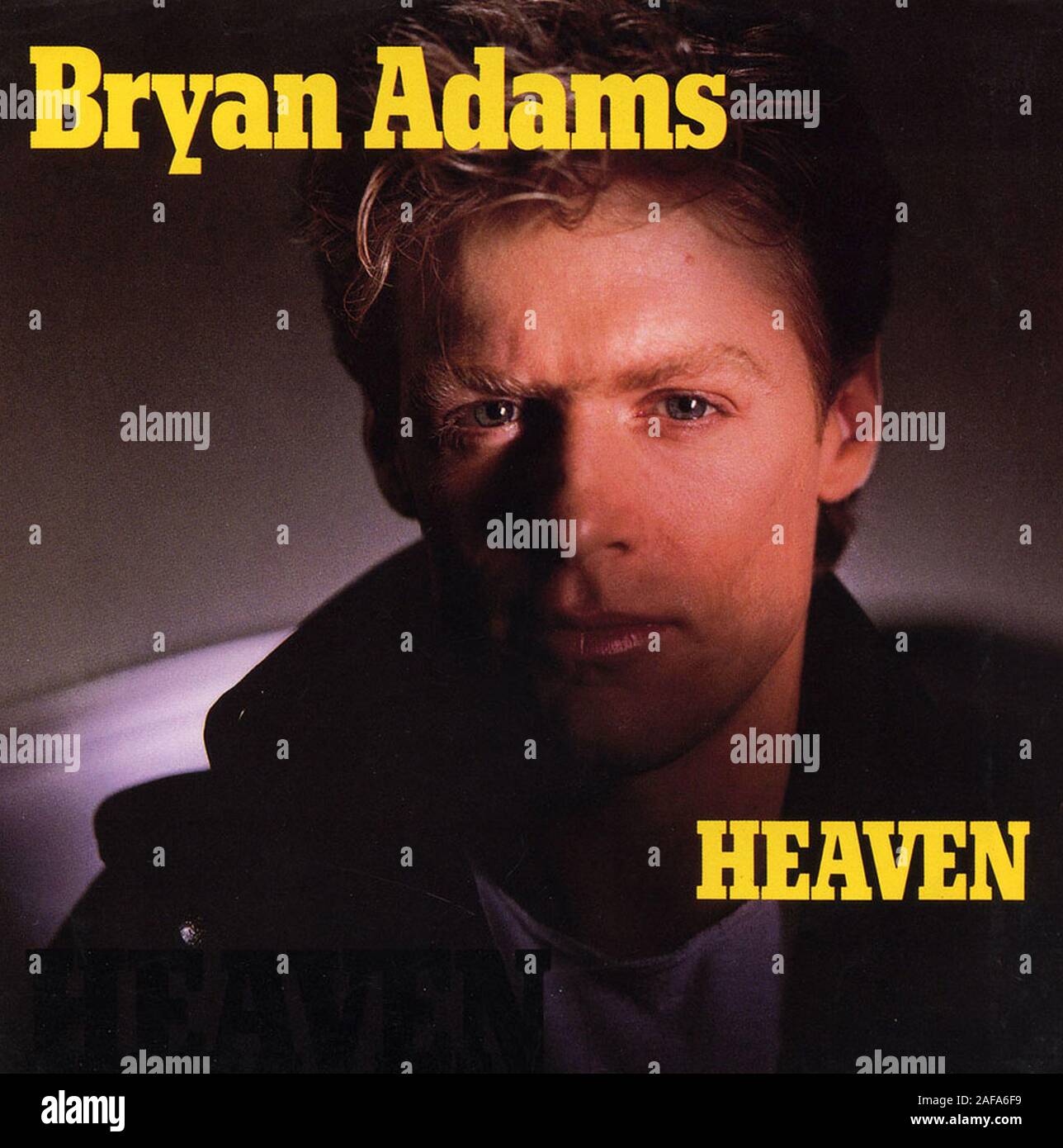 Bryan Adams - Heaven - Vintage vinyl record cover Stock Photo - Alamy