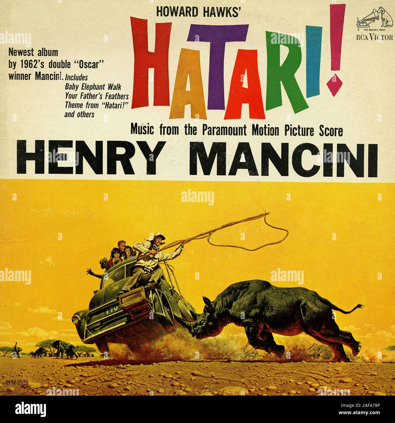 Hatari! - - Vintage vinyl record cover Stock Photo - Alamy