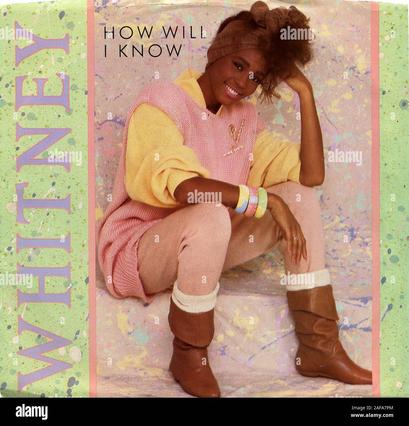 Whitney Houston - How Will I Know - Vintage vinyl album cover Stock ...