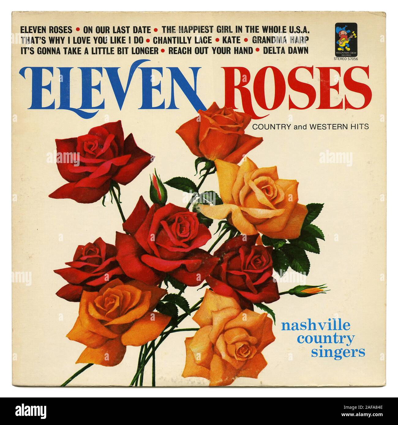 Eleven Roses - - Vintage vinyl record cover Stock Photo - Alamy