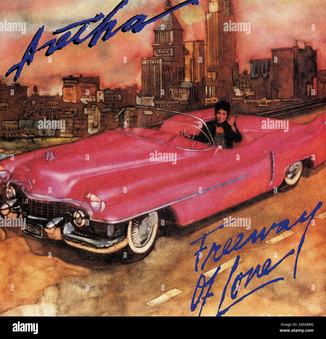 Aretha Franklin - Freeway Of Love - Vintage vinyl record cover Stock ...